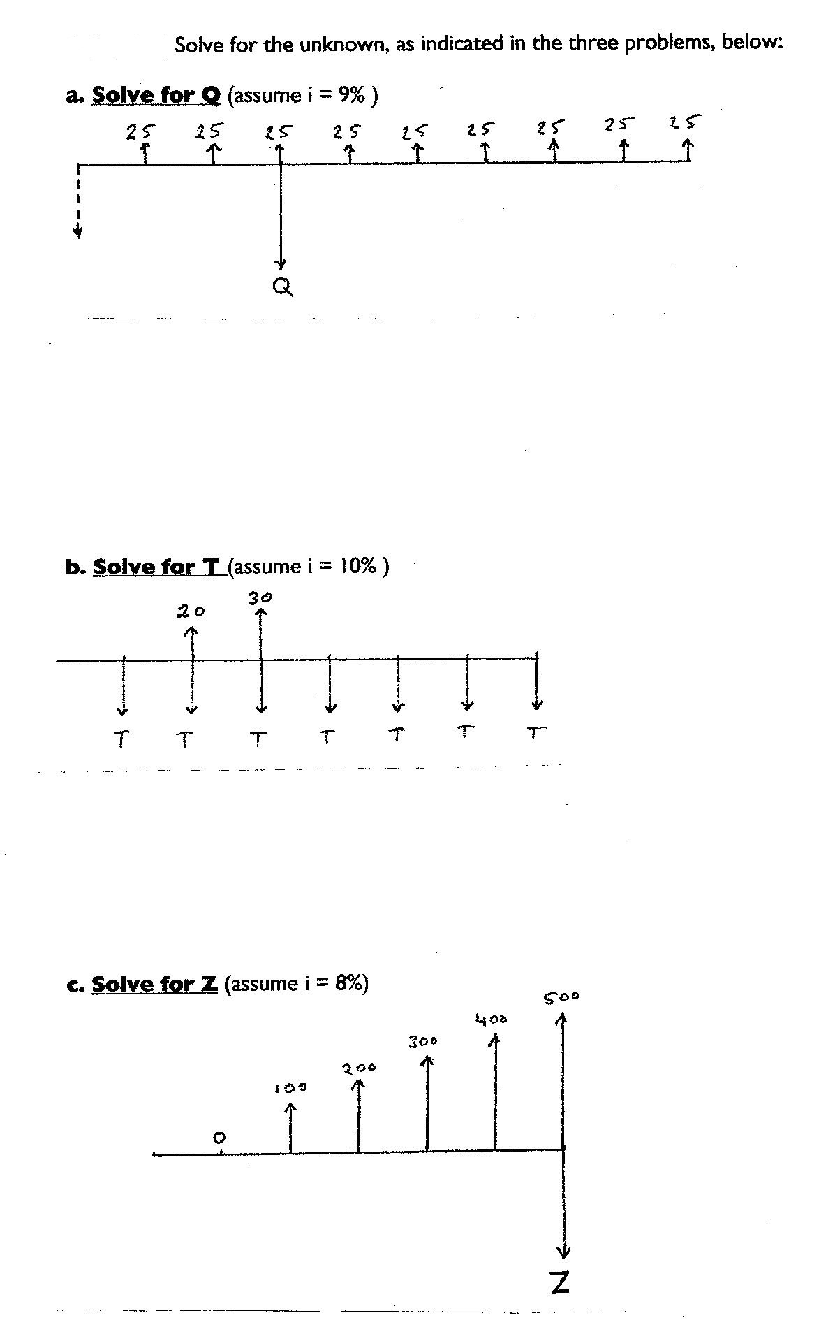 Solve for the unknown, as indicated in the three | Chegg.com