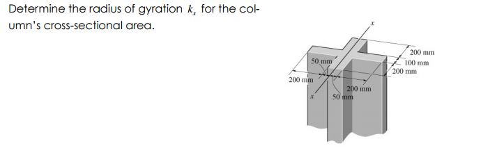 Solved Determine the radius of gyration kx for the column?s | Chegg.com