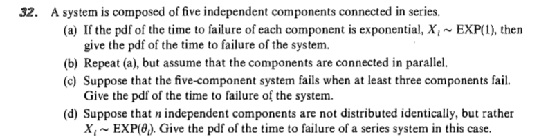 Solved A system is composed of five independent components | Chegg.com