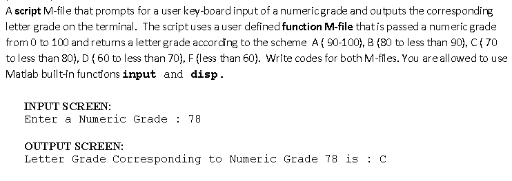 Solved A script M-file that prompts for a user key-board | Chegg.com
