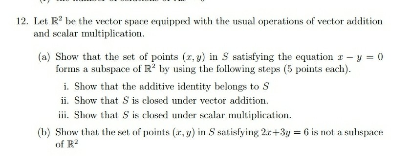 Solved 12. Let R2 be the vector space equipped with the | Chegg.com