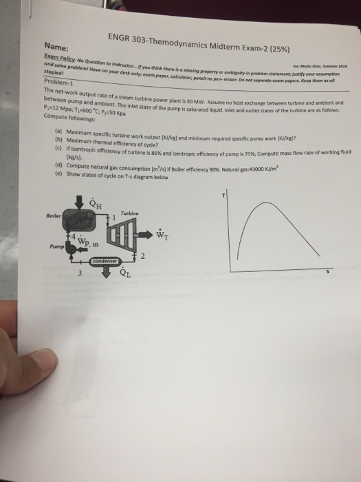 Solved The net-work output rate of a steam turbine power | Chegg.com