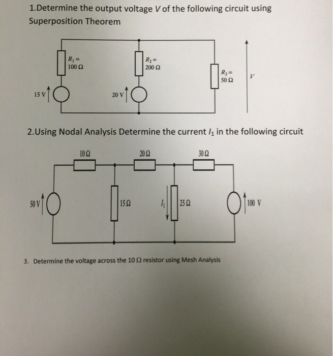 Solved 1determine The Output Voltage V Of The Following 
