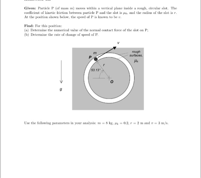 Solved: Given: Particle P (of Mass M) Moves Within A Verti... | Chegg.com