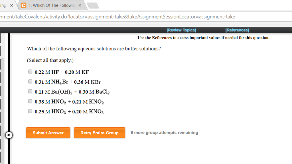Solved Which of the following aqueous solutions are buffer | Chegg.com