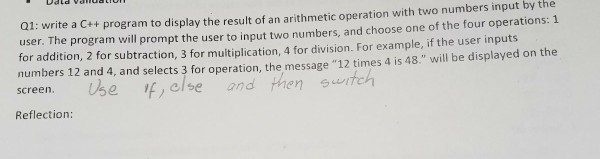 Solved a1: write a C++ program to display the result of an | Chegg.com