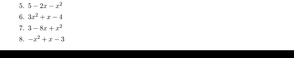 Solved Completing the square. 5 - 2x - x^2 3x^2 + x - 4 3 | Chegg.com