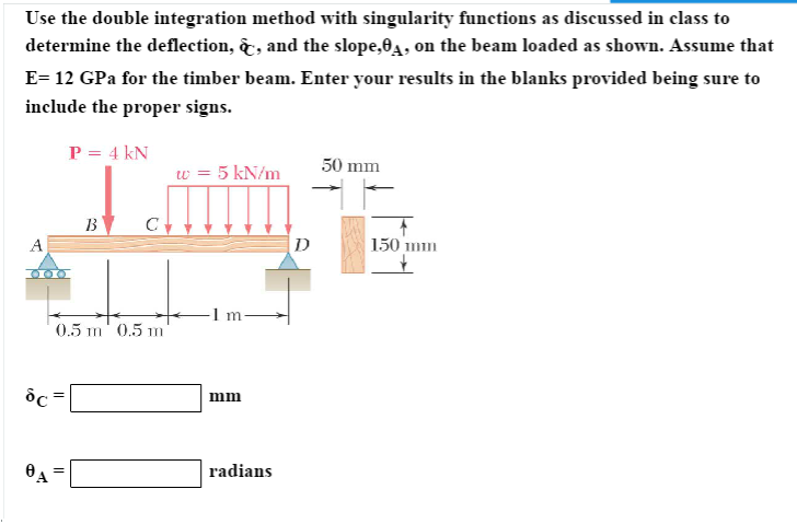 Solved Use the double integration method with singularity | Chegg.com