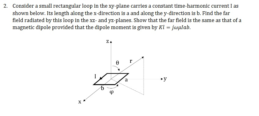 Consider a small rectangular loop in the xy-plane | Chegg.com