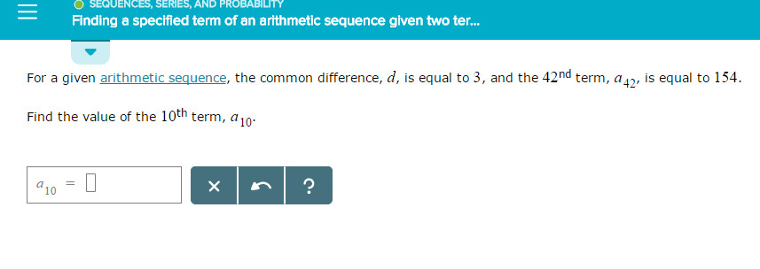 Solved For a given arithmetic sequence, the common | Chegg.com