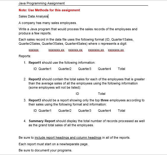 Solved Java Programming Assignment Note Use Methods For 