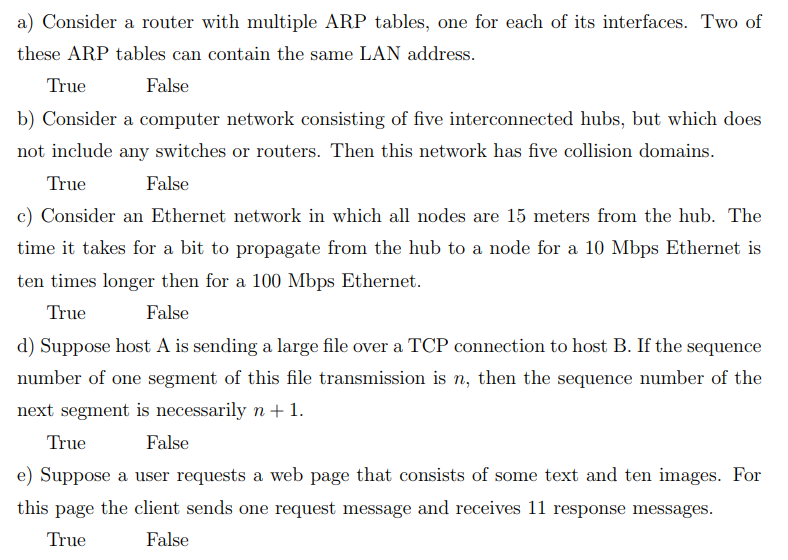 Solved a) Consider a router with multiple ARP tables, one | Chegg.com