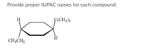Solved Provide proper IUPAC names for each compound. | Chegg.com