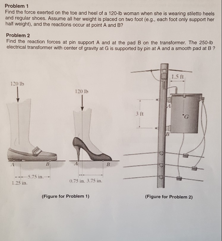 Solved Problem1 Find the force exerted on the toe and heel | Chegg.com