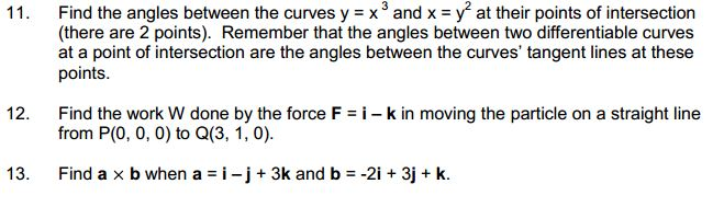 Solved 11. Find the angles between the curves y = X^3 and x | Chegg.com