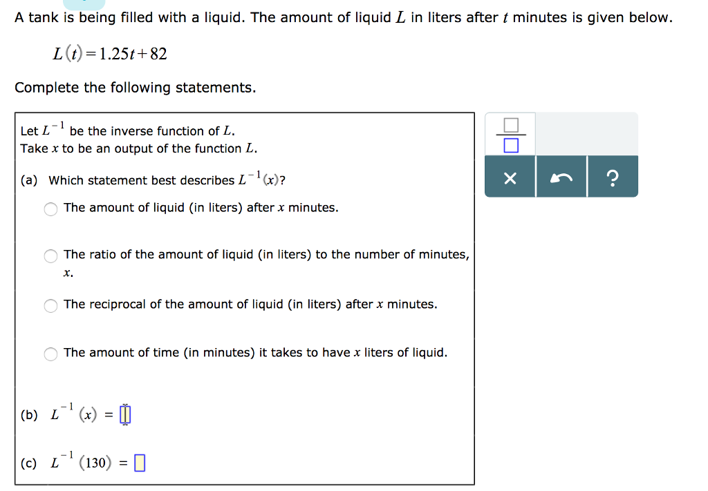 Solved A tank is being filled with a liquid. The amount of | Chegg.com
