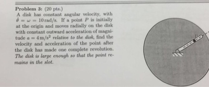 Solved A disk has constant angular velocity, with theta = | Chegg.com