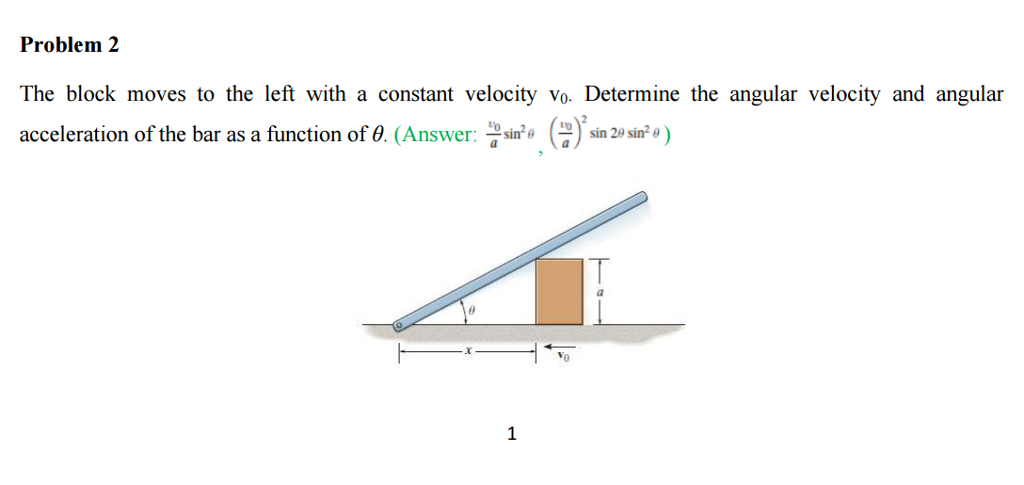 Solved The block moves to the left with a constant velocity | Chegg.com
