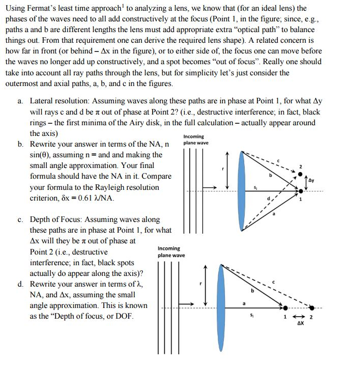 Using Fermat's least time approach^1 to analyzing a | Chegg.com