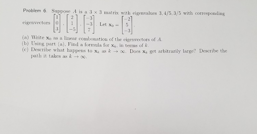 Solved Suppose A is a 3 times 3 matrix with eigenvalues 3, | Chegg.com