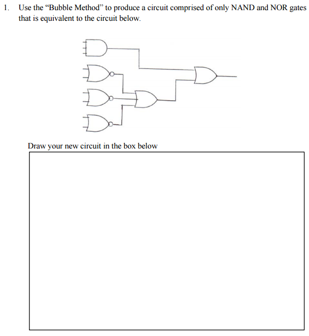 Solved Use The Bubble Method To Produce A Circuit 