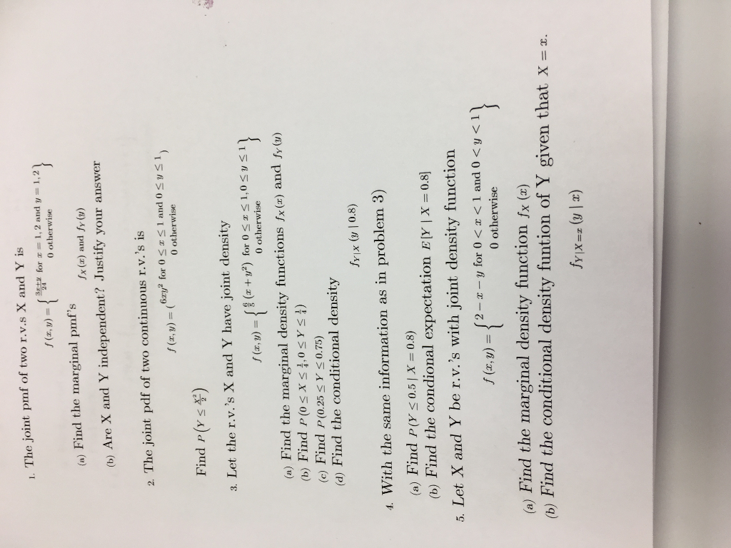 Solved 1. The prnf of two r.v.s X and Y is joint for a: a 1, | Chegg.com