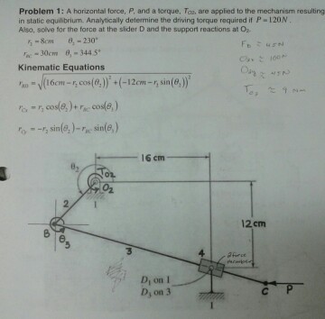 A horizontal force P and a torque To2 are applied to | Chegg.com