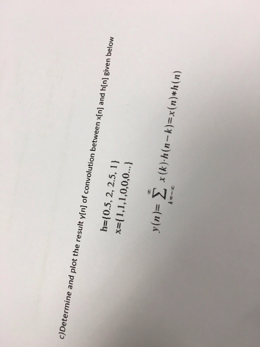 Solved Determine and plot the result y[n] of convolution | Chegg.com