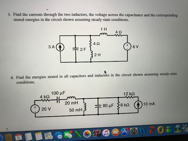 Solved 5. Find the currents through the two inductors, the | Chegg.com