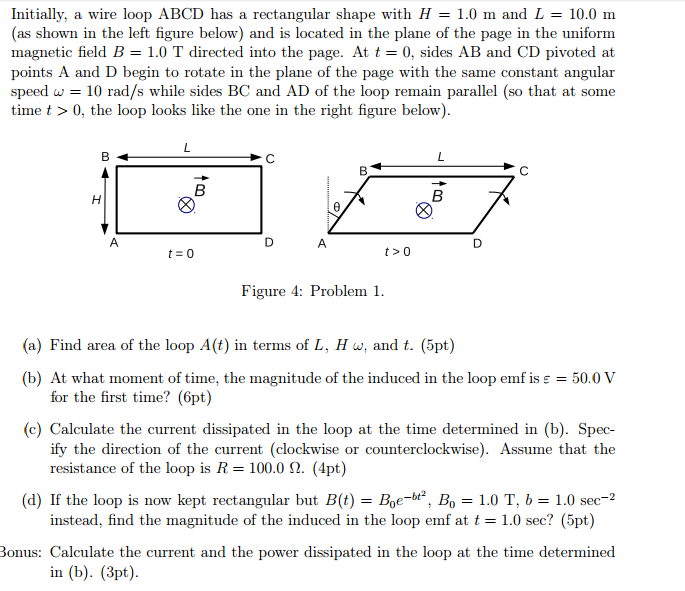Solved Initially, a wire loop ABCD has a rectangular shape | Chegg.com
