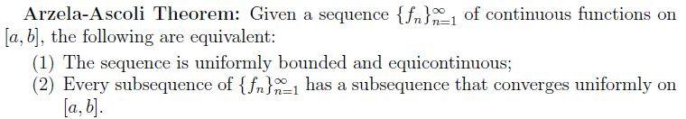 Solved Arzela-Ascoli Theorem: Given a sequence n of | Chegg.com