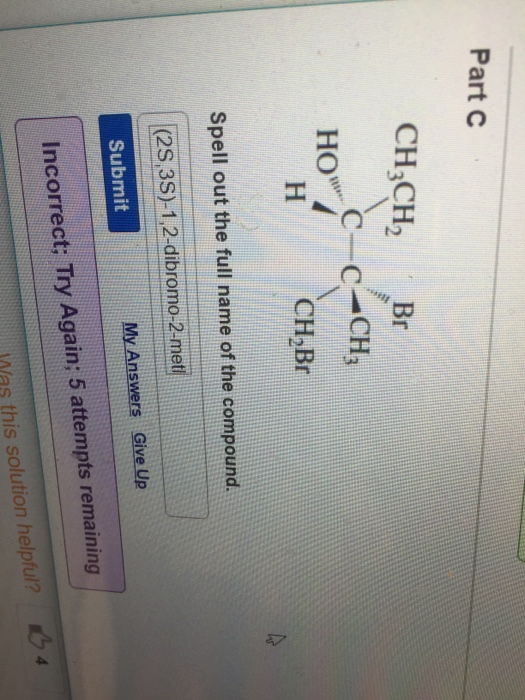 Solved Part C CH3CH2 Br c- c-a CH HOW H CH2Br Spell out the | Chegg.com