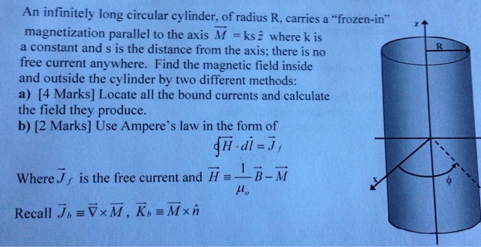 Solved An infinitely long circular cylinder, of radius R. | Chegg.com