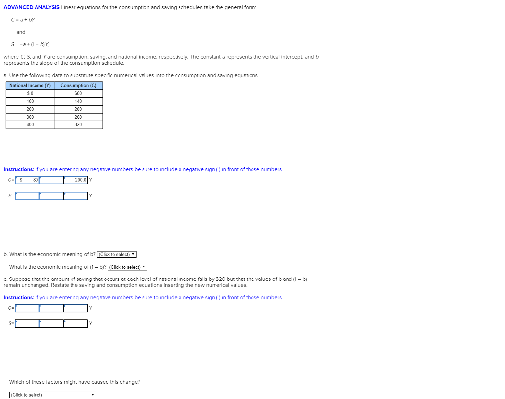 Solved ADVANCED ANALYSIS Linear equations for the | Chegg.com