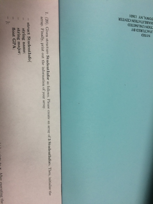 Solved Given structure StudentInfor as follows. Please | Chegg.com