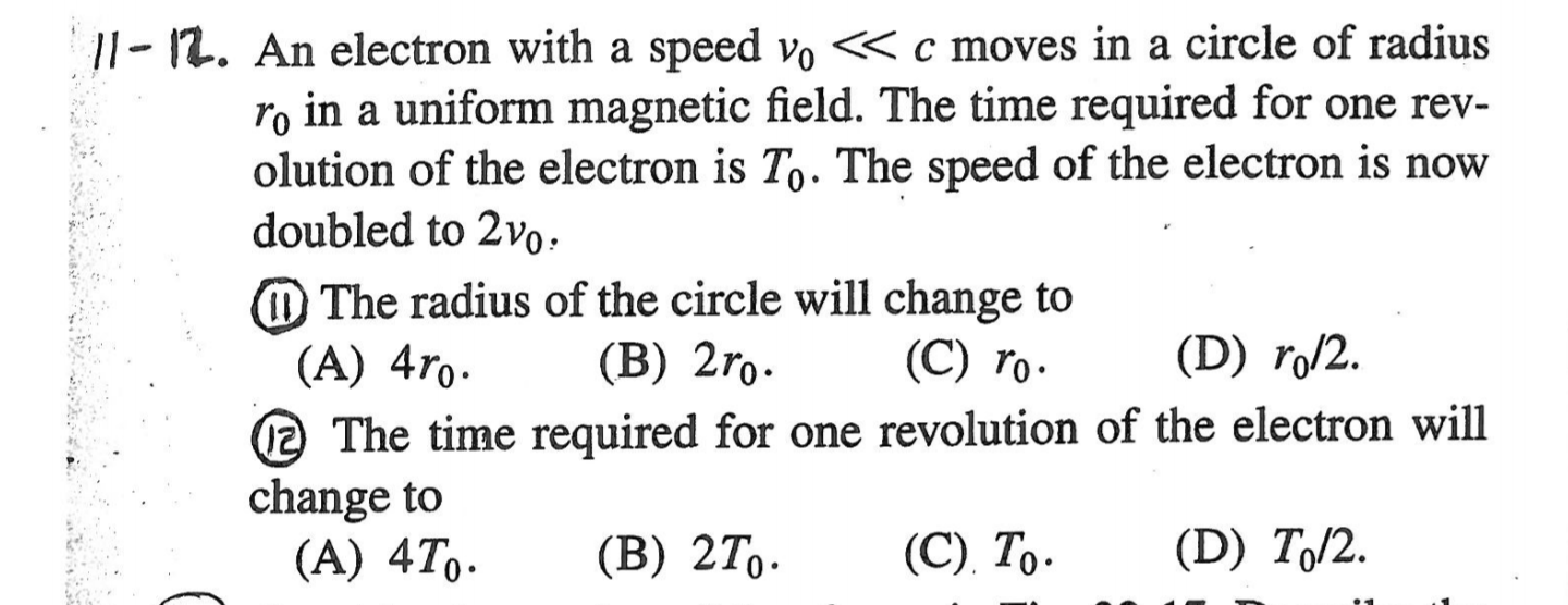 Solved An electron with a speed v_0