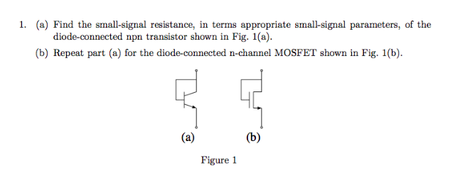 Solved 1. (a) Find the small-signal resistance, in terms | Chegg.com