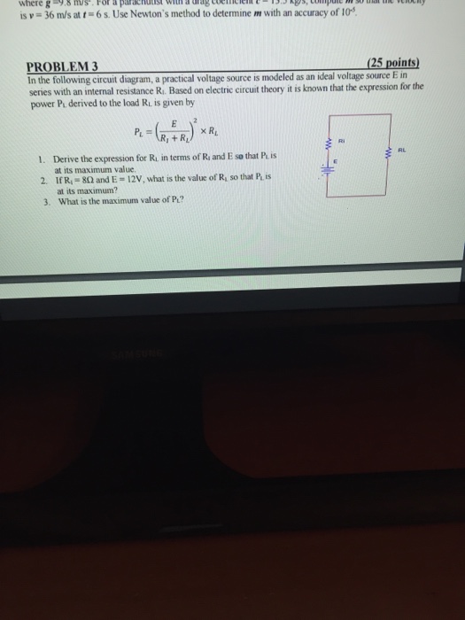 Solved In the following circuit diagram, a practical | Chegg.com