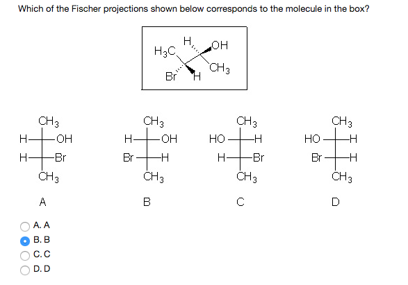 Solved Which of the Fischer projections shown below | Chegg.com