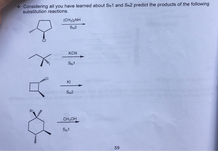 Solved Considering all you have learned about Sn1 and Sn2 | Chegg.com