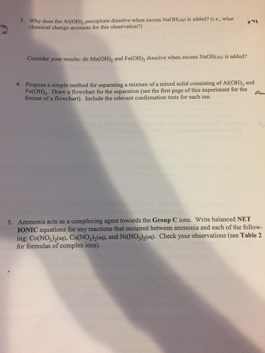 Solved at very s olu5 write balanced NET IONIC equations for | Chegg.com