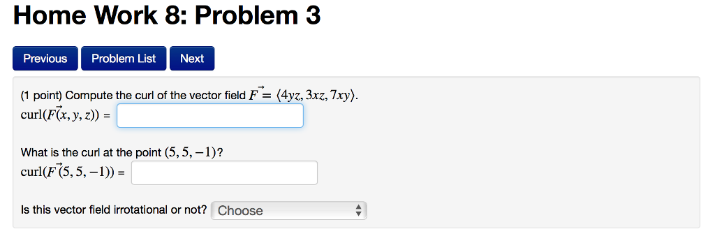 Solved Home Work 8: Problem 3 PreviouS Problem List Next (1 | Chegg.com