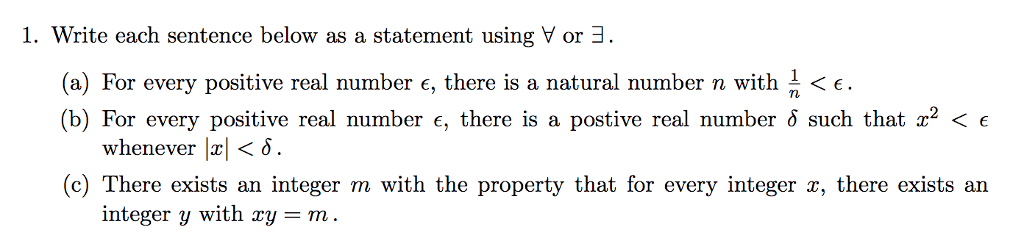 Solved Write each sentence below as a statement using for | Chegg.com