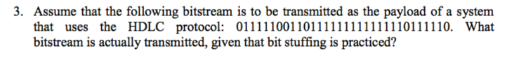 Solved 3. Assume that the following bitstream is to be | Chegg.com
