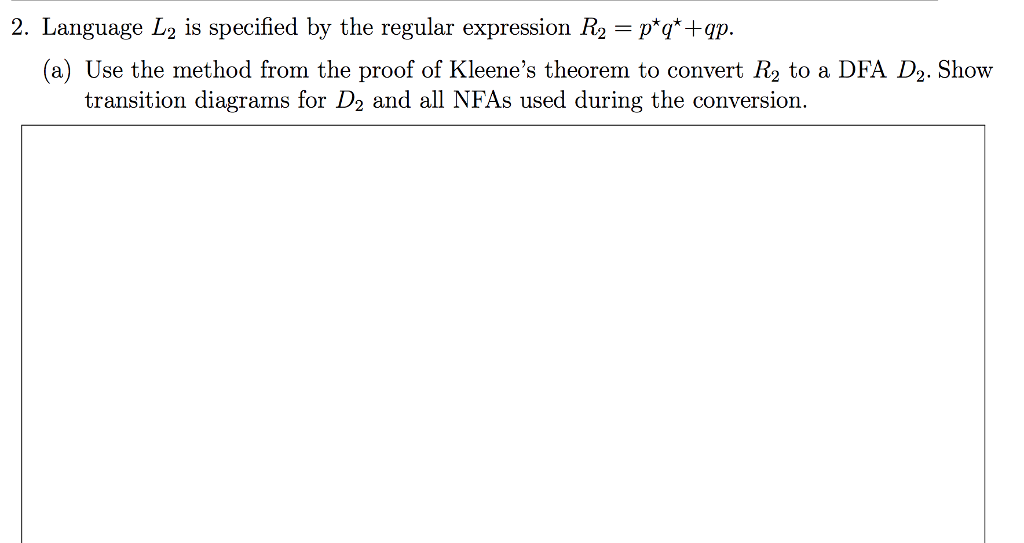 Solved 2. Language L2 is specified by the regular expression | Chegg.com
