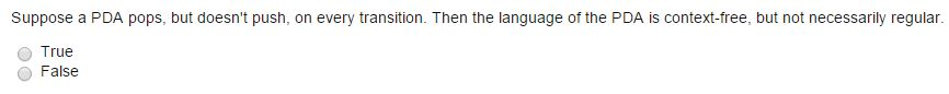Solved a PDA pops, but doesn't push, on every transition. | Chegg.com