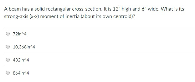 Solved A beam has a solid rectangular cross-section. It is | Chegg.com