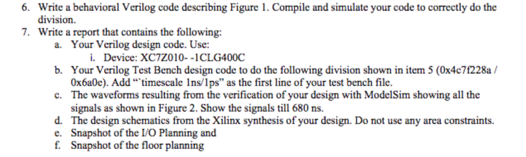 1. This lab introduces unsigned binary division | Chegg.com
