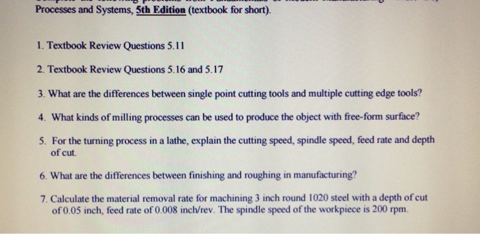 1. Textbook Review Questions 5.11 2. Textbook Review | Chegg.com