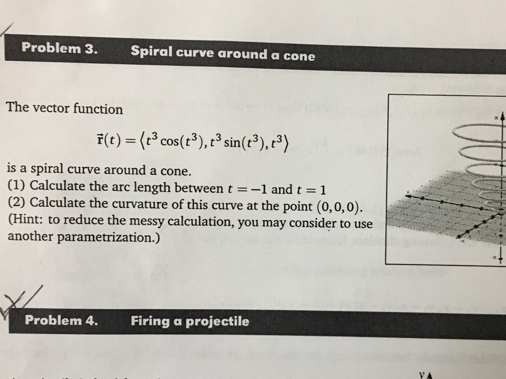 Solved Problem 3. Spiral curve around a cone The vector | Chegg.com